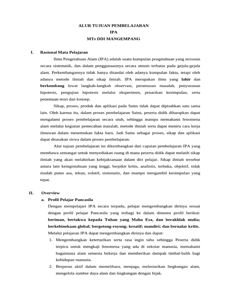 Atp Ipa Kelas 7. Fix | PDF