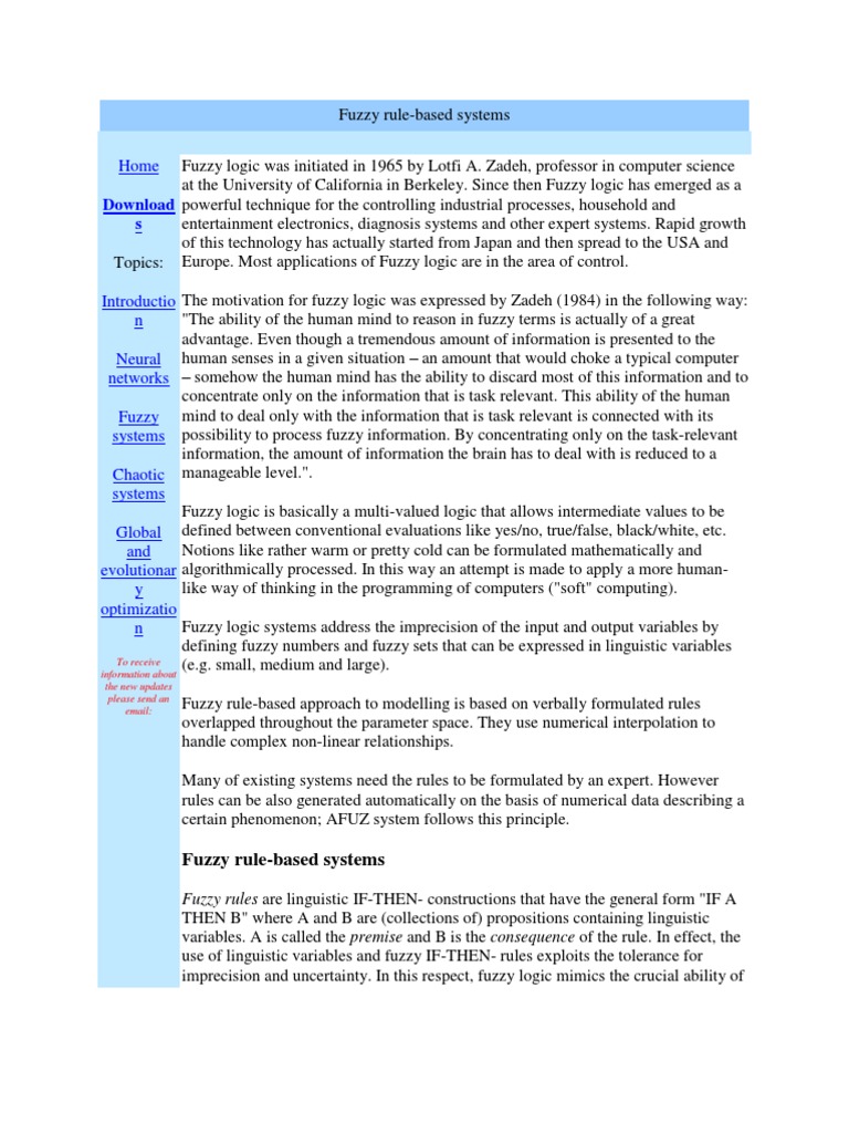 S: Fuzzy Rule-Based Systems | Download Free PDF | Fuzzy Logic ...