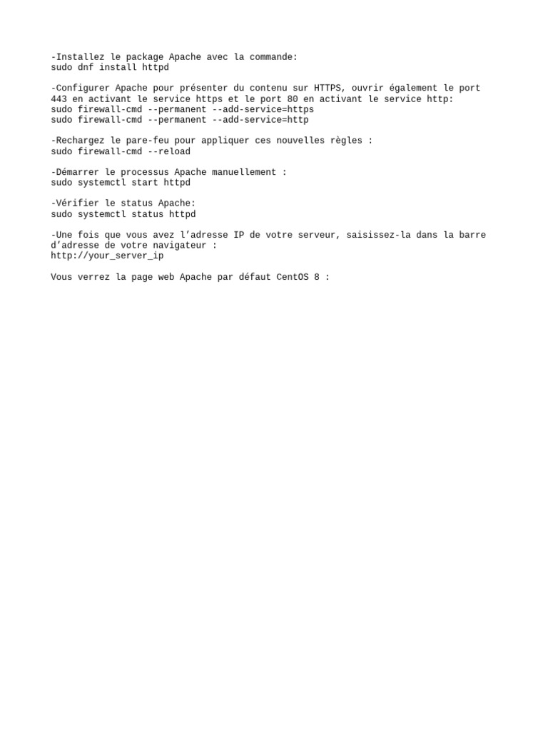 Comment Installer Le Serveur Web Apache Sur CentOS 8 | PDF Comment Installer Le Serveur Web Apache Sur CentOS 8 | PDF