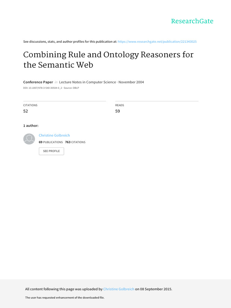 Combining Rule and Ontology Reasoners For The Sema | PDF