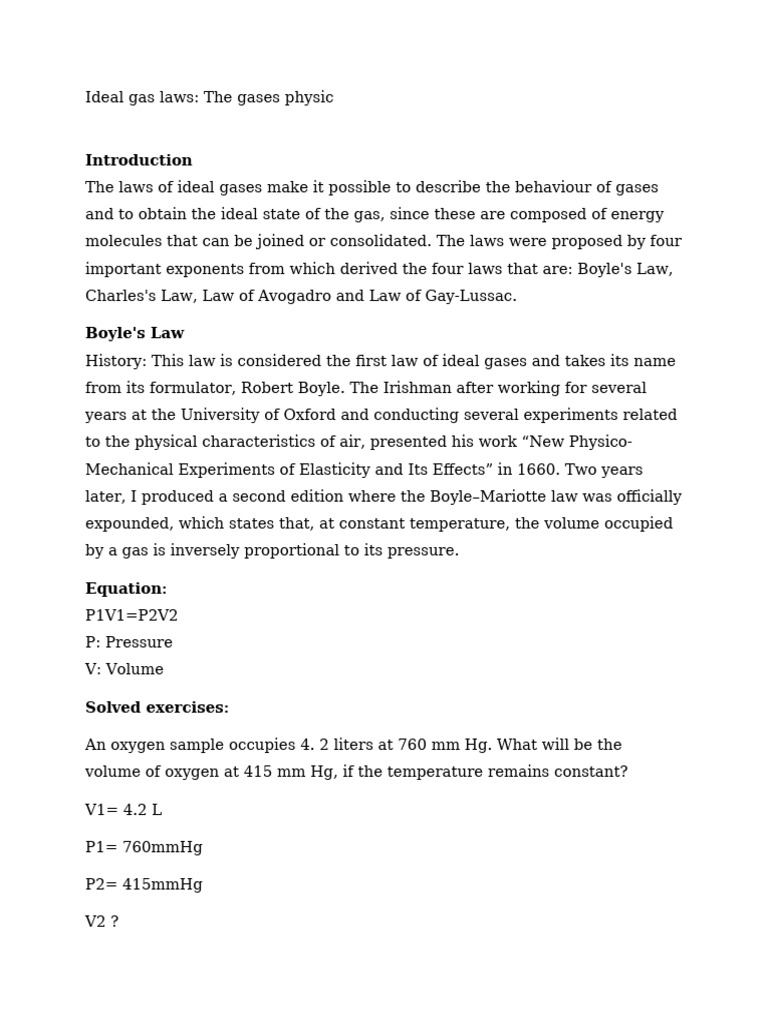 Ideal Gas Laws | PDF