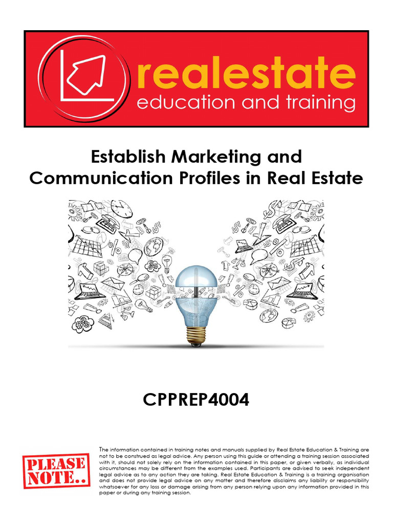 CPPREP4004 Establish Marketing and Communication Profiles in Real Estate | PDF