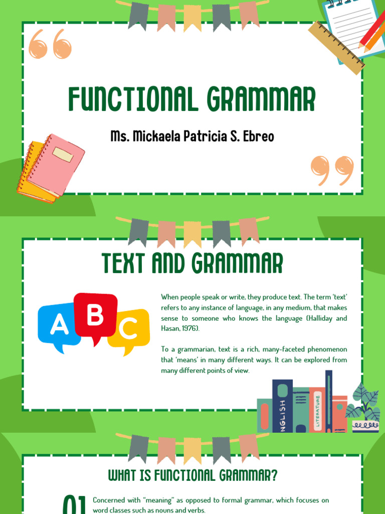 ENG 6 - Lesson 2 Functional Grammar - An Introduction | PDF
