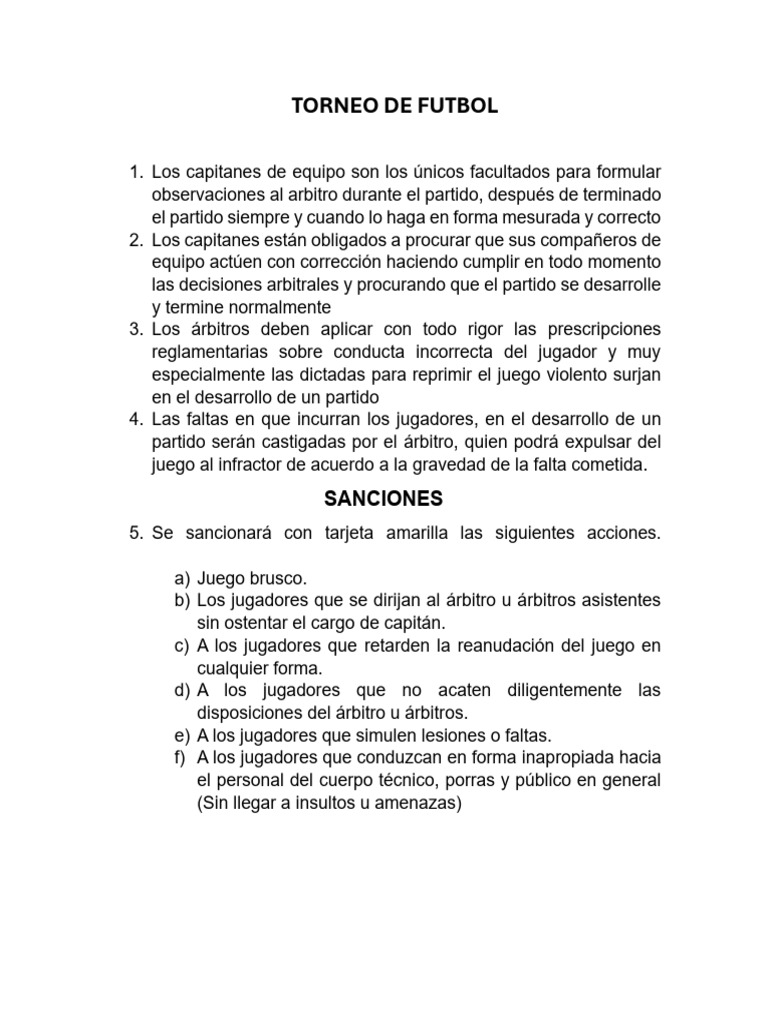 Torneo de Futbol | PDF