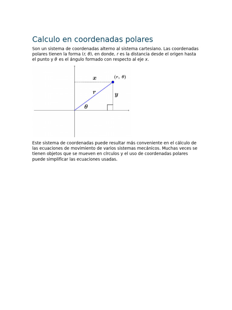 Calculo en Coordenadas Polares | PDF