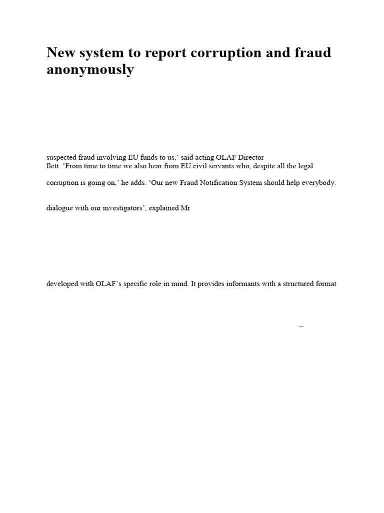 New System Report Fraud Anonymously en | PDF | Fraud | Justice