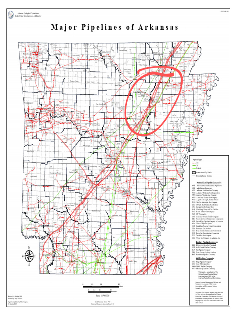 Arkansas Pipeline Map 30x30 | PDF