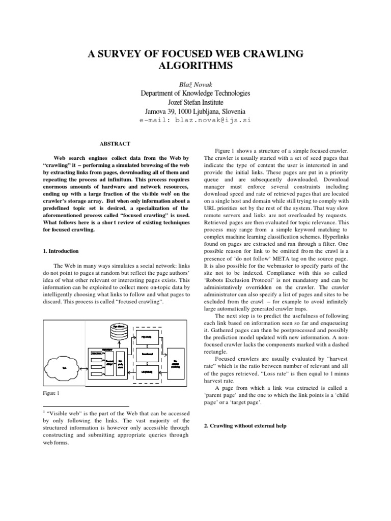 A Survey of Focused Web Crawling Algorithms | PDF | Search Engine Optimization | Hyperlink