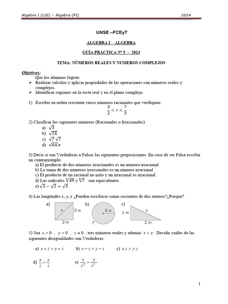 Guia 5 - Álgebra I | PDF | Álgebra | Métodos e Materiais de Ensino