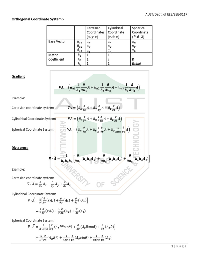 (Print This) Orthagonal Coordinate System | PDF