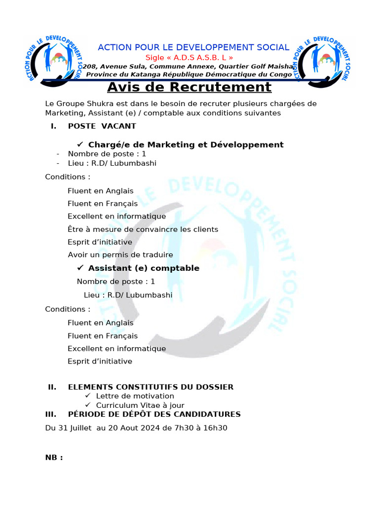 Offre D'emploi | PDF