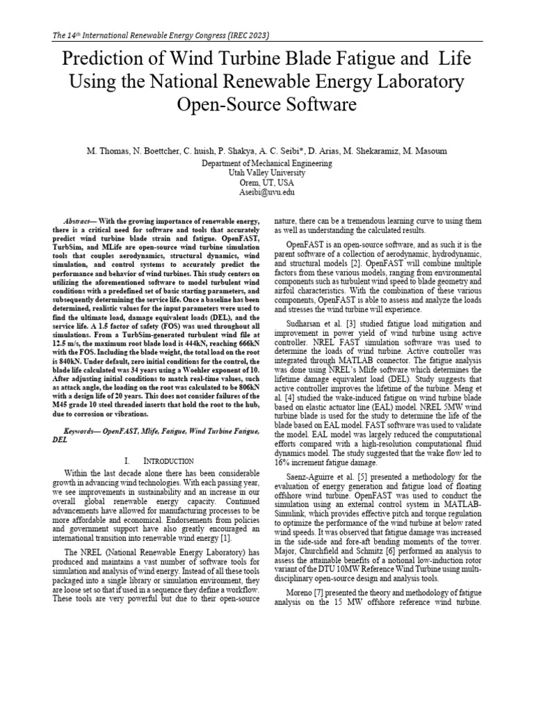 Wind Turbine Fatigue Paper | PDF