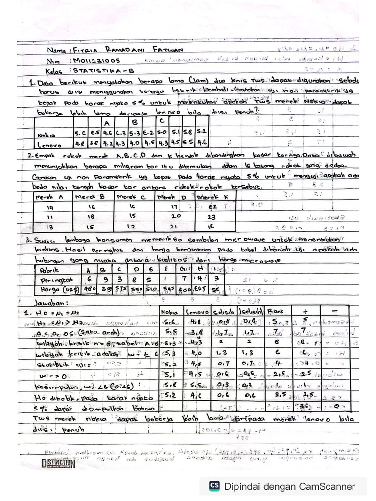 Contoh Data Statistik | PDF