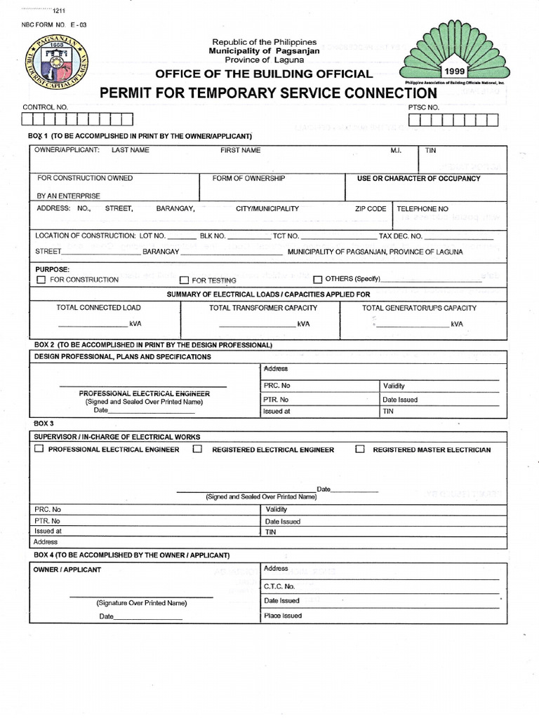 Permit For Temporary Connection | PDF