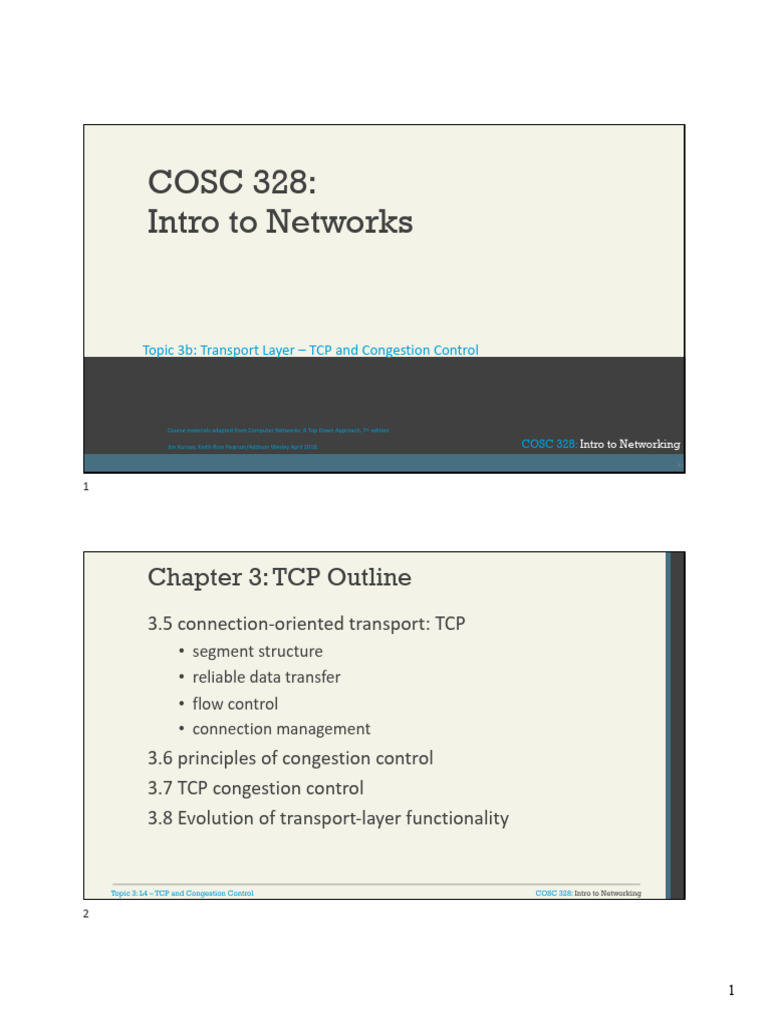 Topic 3b - L4 TCP-1 | PDF