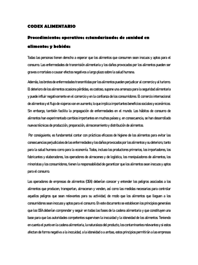 Codex Alimentario | PDF