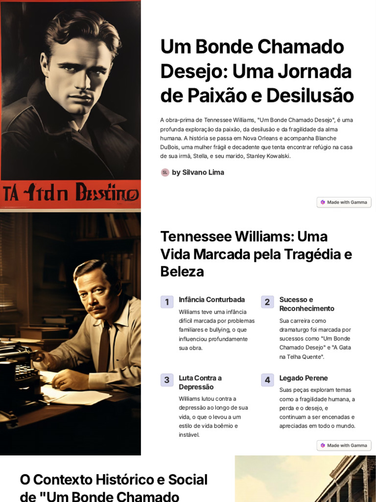 Um Bonde Chamado Desejo Uma Jornada de Paixao e Desilusao | PDF