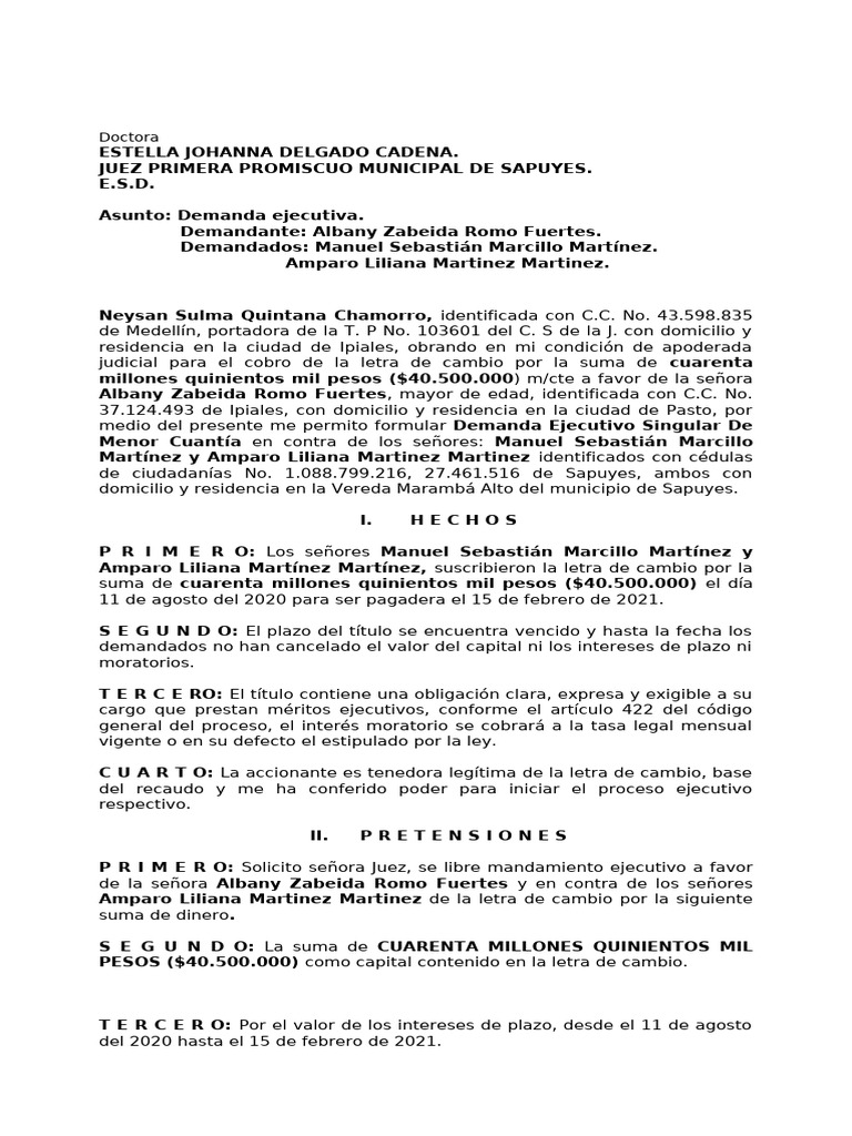 Demanda Ejecutiva | PDF