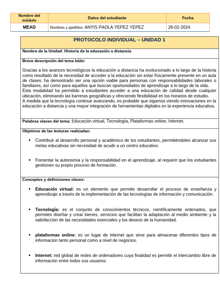 PROTOCOLO INDIVIDUAL UNIDAD 1-1 | PDF