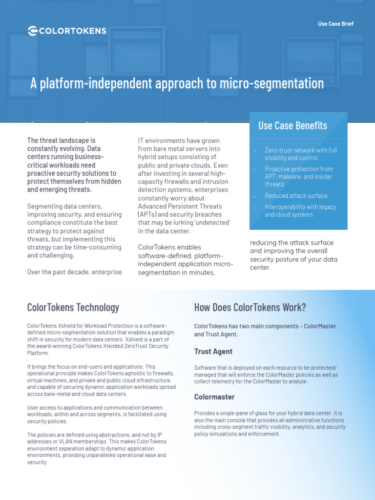 Micro Segmentation Use Case Brief | PDF