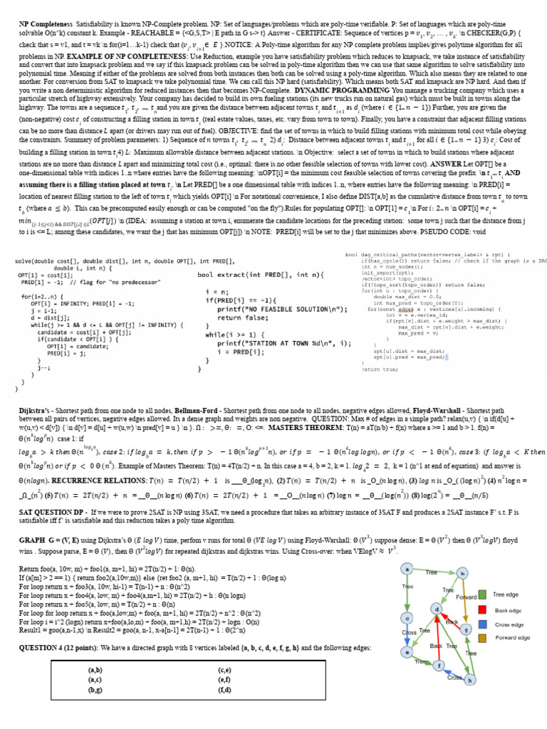 CS 401 Cheat Sheet | PDF