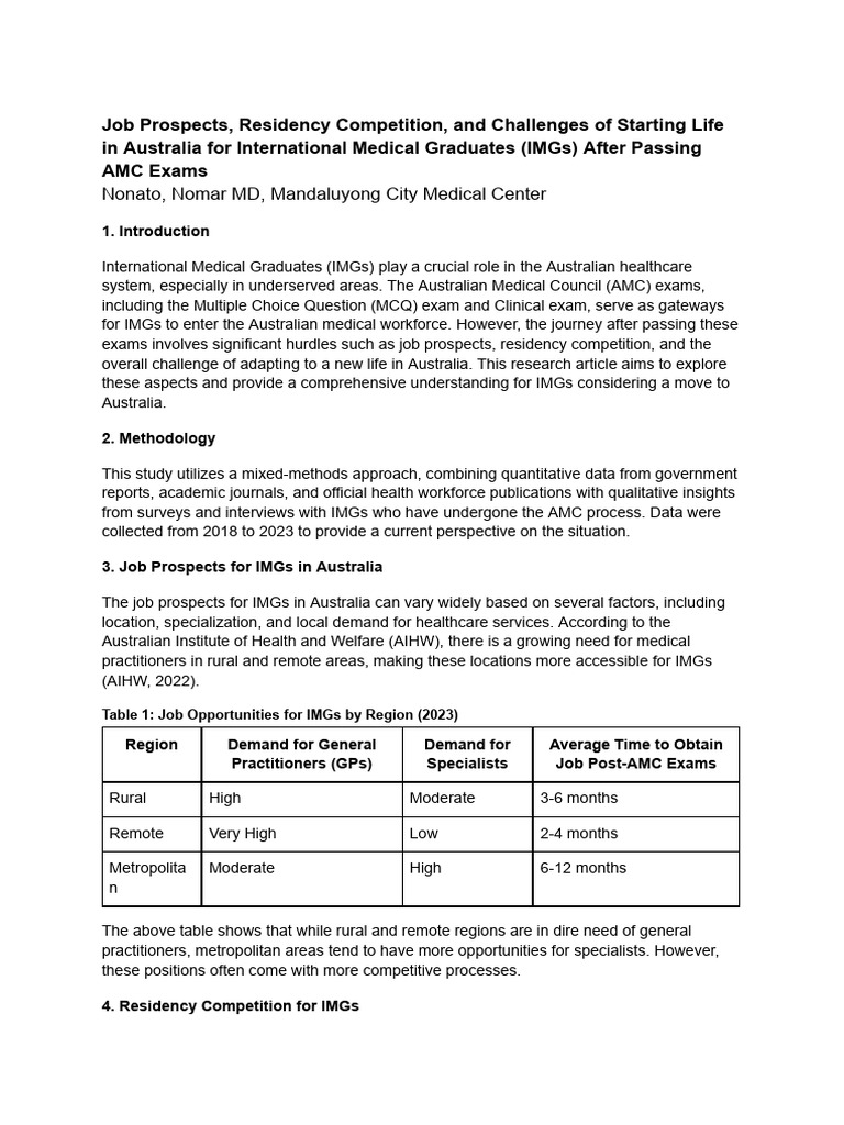 Job Prospects, Residency Competition, and Challenges of Starting Life ...