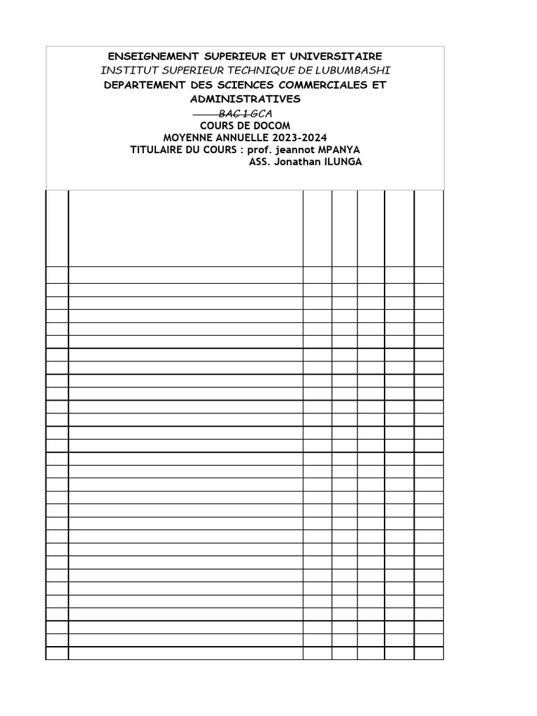 Bac 1 Gca Ok Jour | PDF