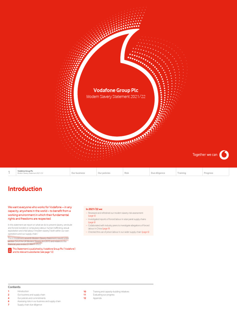 Vodafone 2022 Modern Slavery Statement 8ca8379770de977aa95e5059473ea640 ... Vodafone 2022 Modern Slavery Statement 8ca8379770de977aa95e5059473ea640 ...