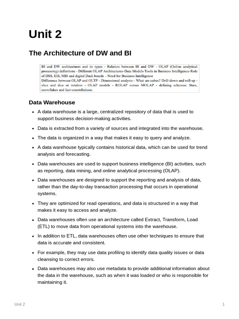 BI Unit 2 notes | PDF
