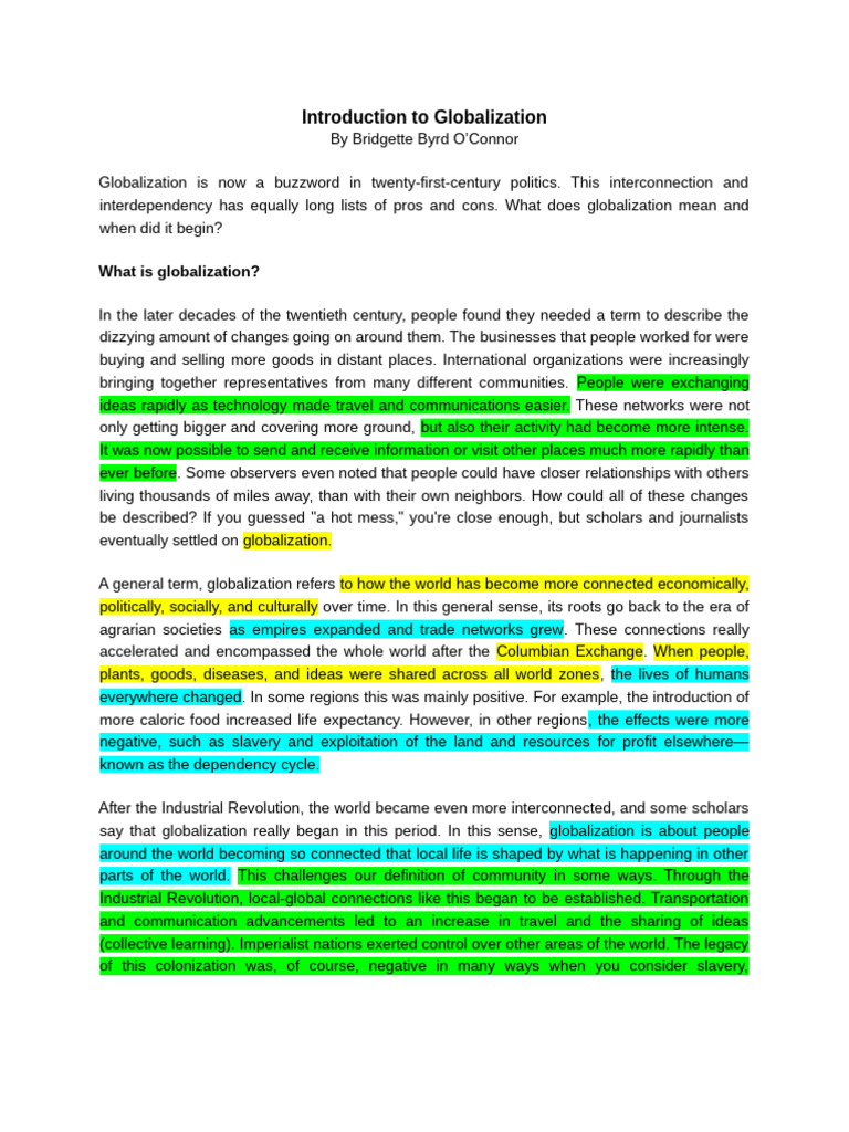 Introduction-to-Globalization-by-OConnor | PDF