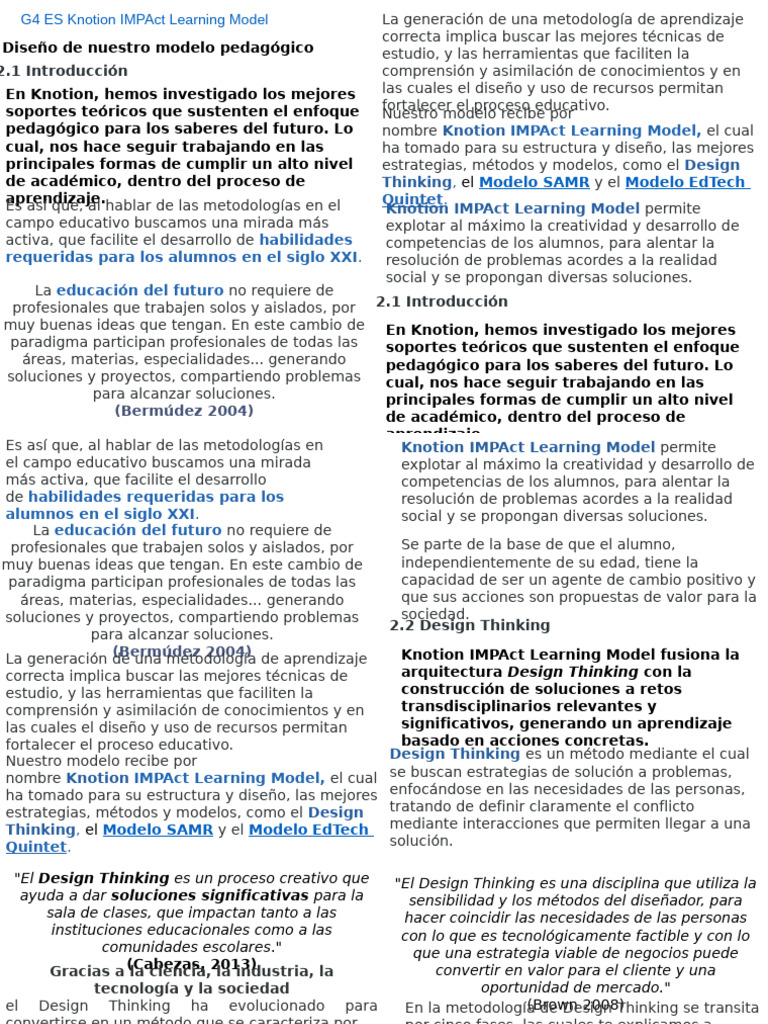 G4 ES Knotion IMPAct Learning Model | PDF