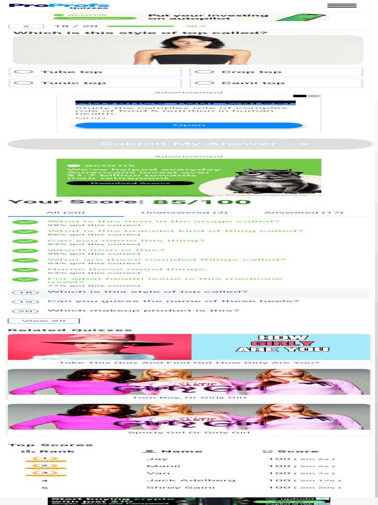 Fashion & Style Quiz Challenge | PDF | Wellness