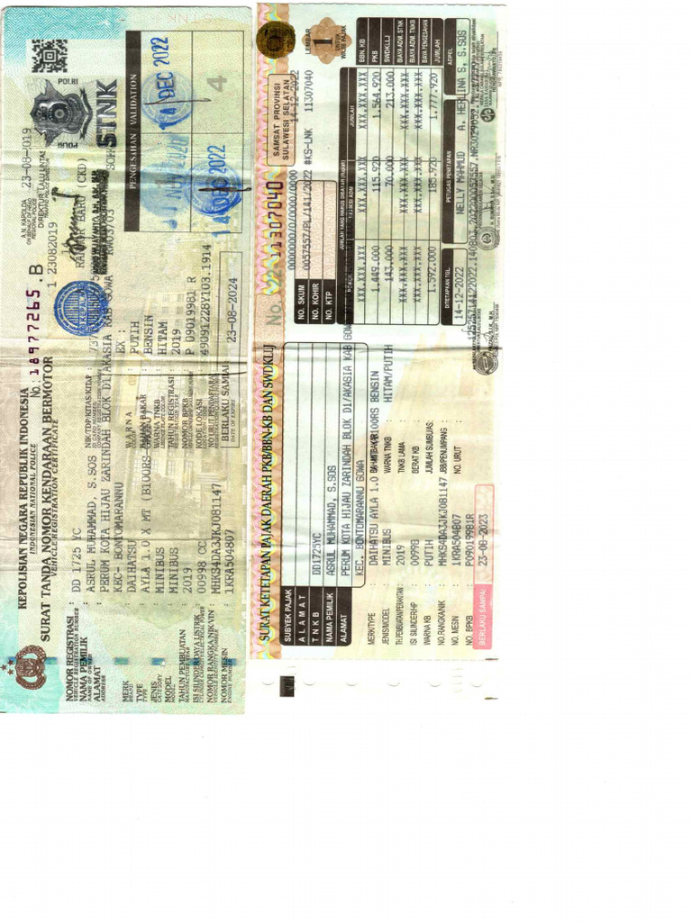 STNK Mobil 2023 | PDF