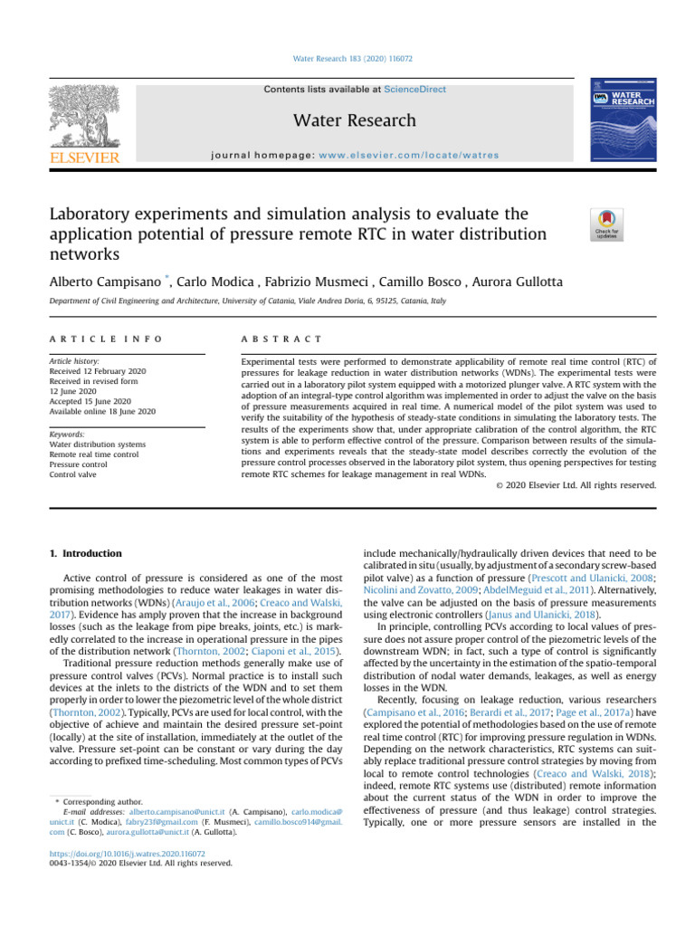Laboratory Experiments and Simulation Analysis To Evaluate The ...
