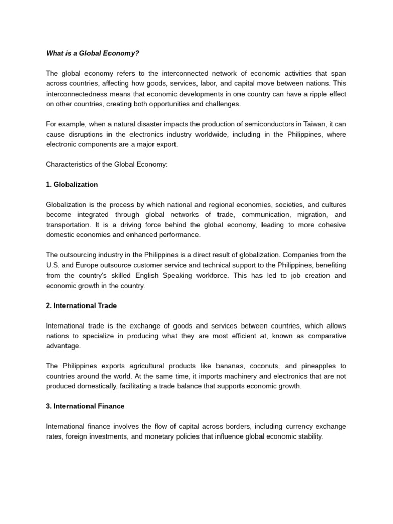 What Is A Global Economy | PDF
