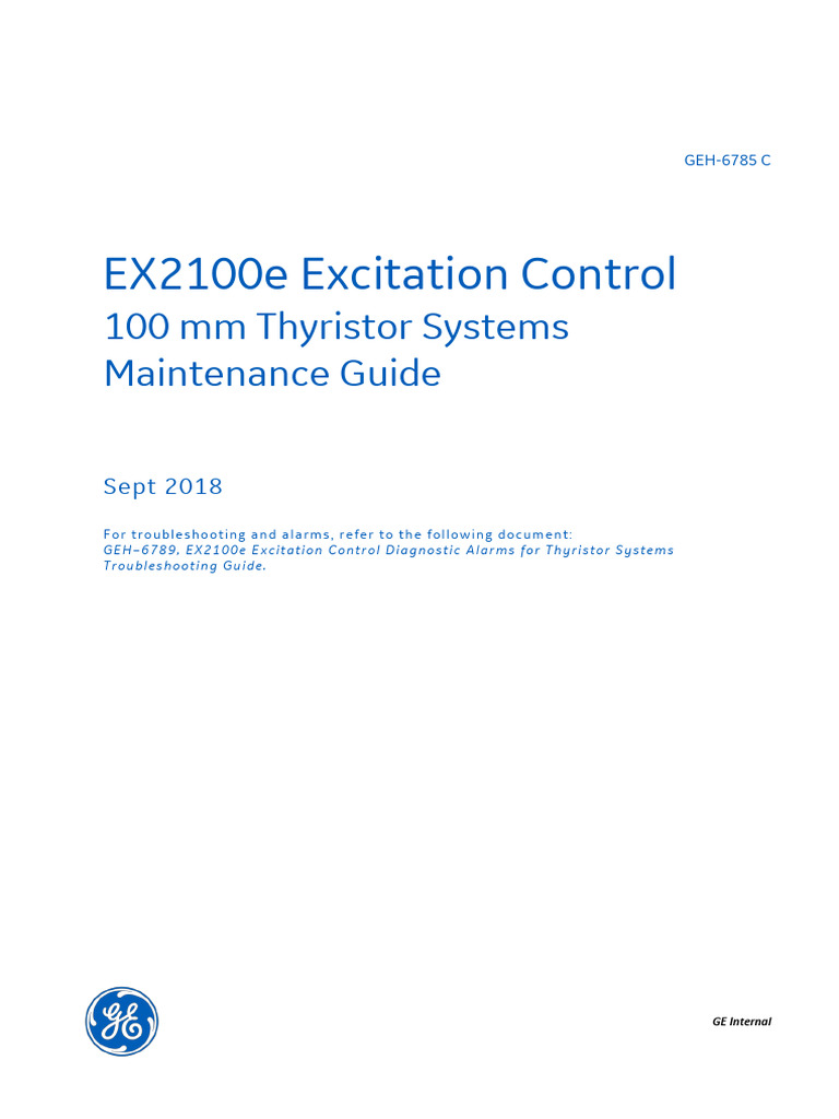 GEH-6785-C - EX2100e Excitation Control Maintenance Guide | PDF