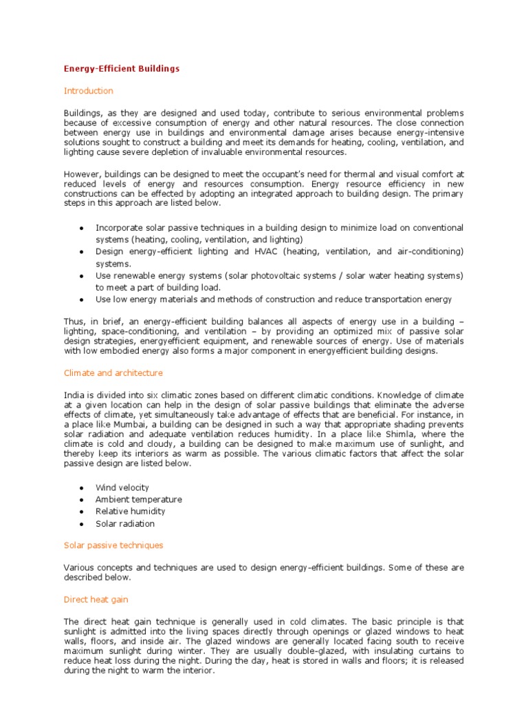 Energy-Efficient Building Design Strategies | PDF | Efficient Energy ...
