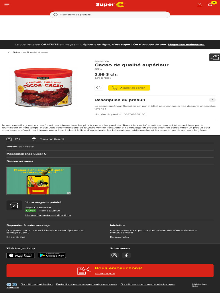 Cacao de Qualité Supérieur Selection Super C | PDF