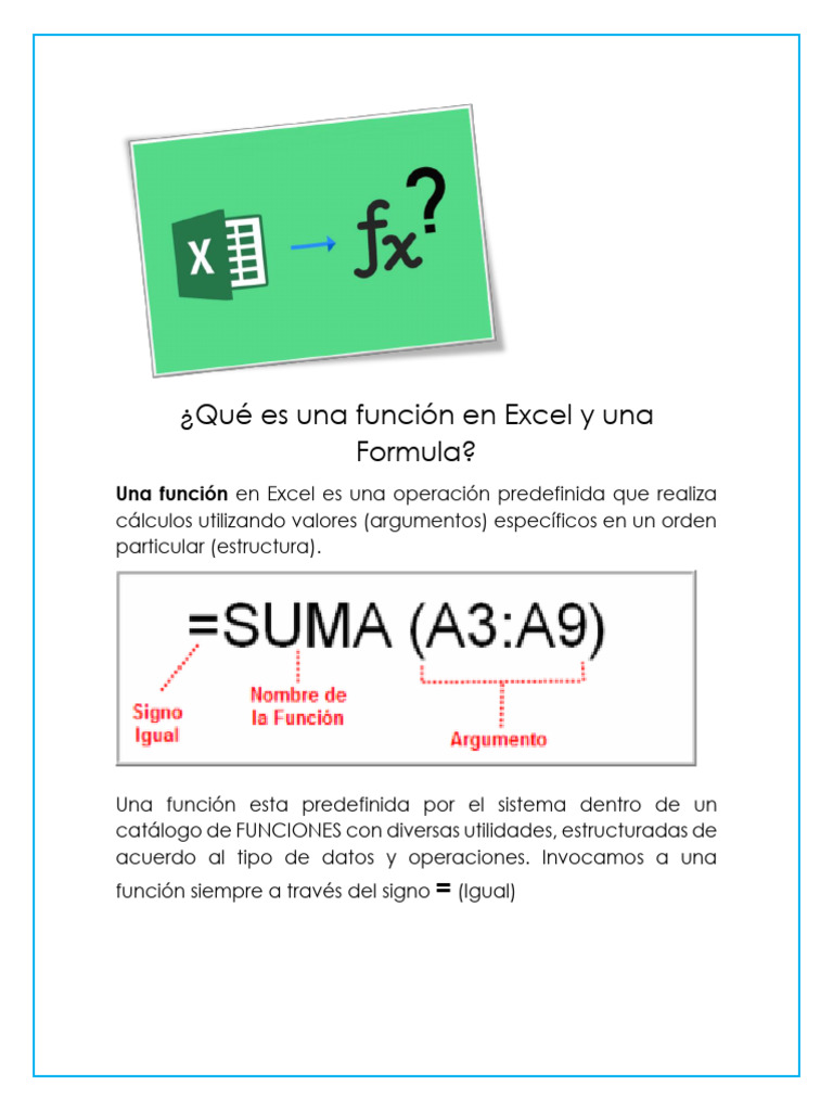 Funciones Formulas | PDF