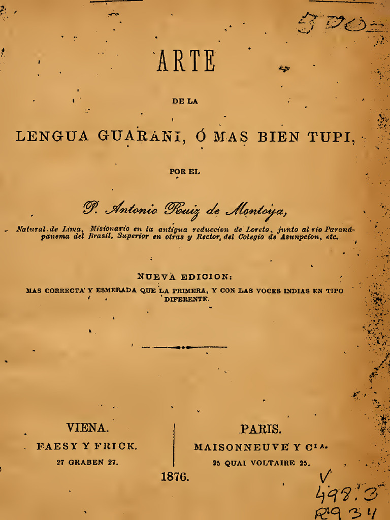 000063048 Arte Lengua Guarani Mas Bien Tupi | PDF