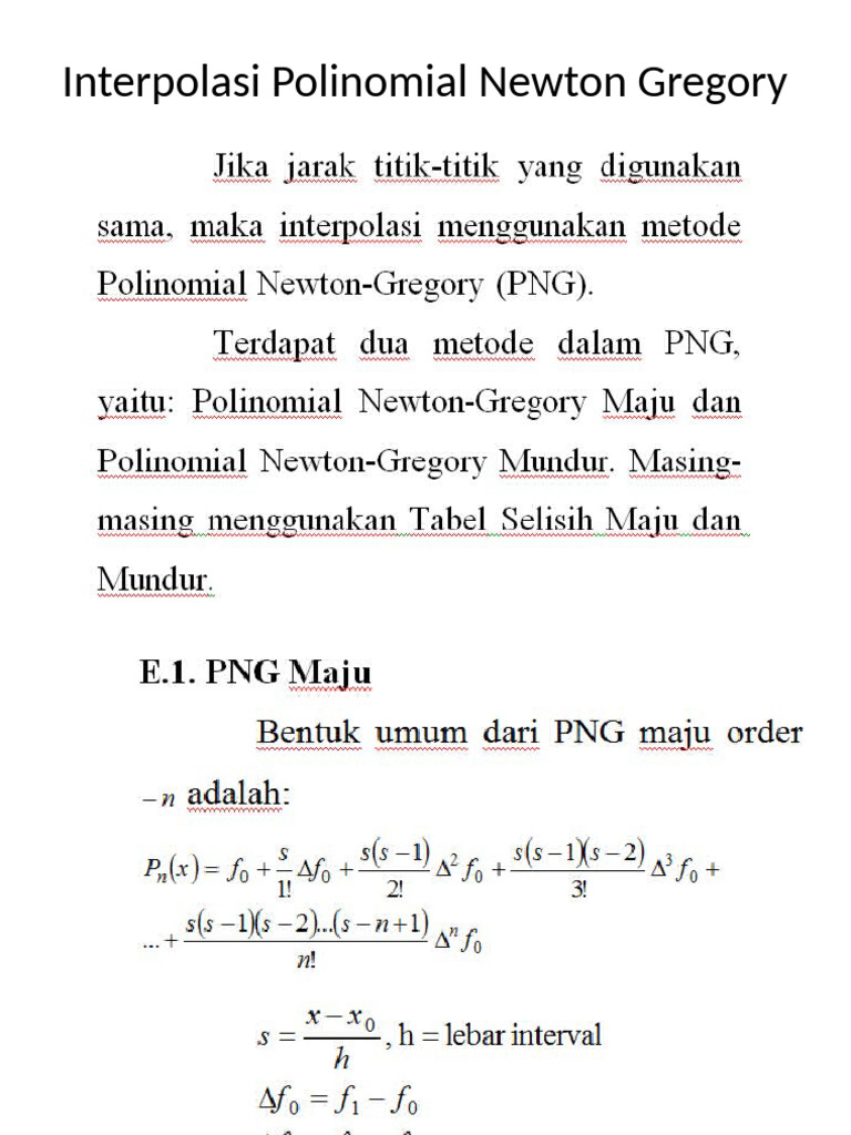 Interpolasi Polinomial Newton Gregory | PDF