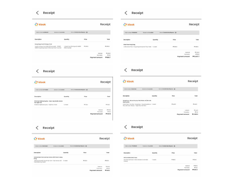 Receipt for Activities | PDF
