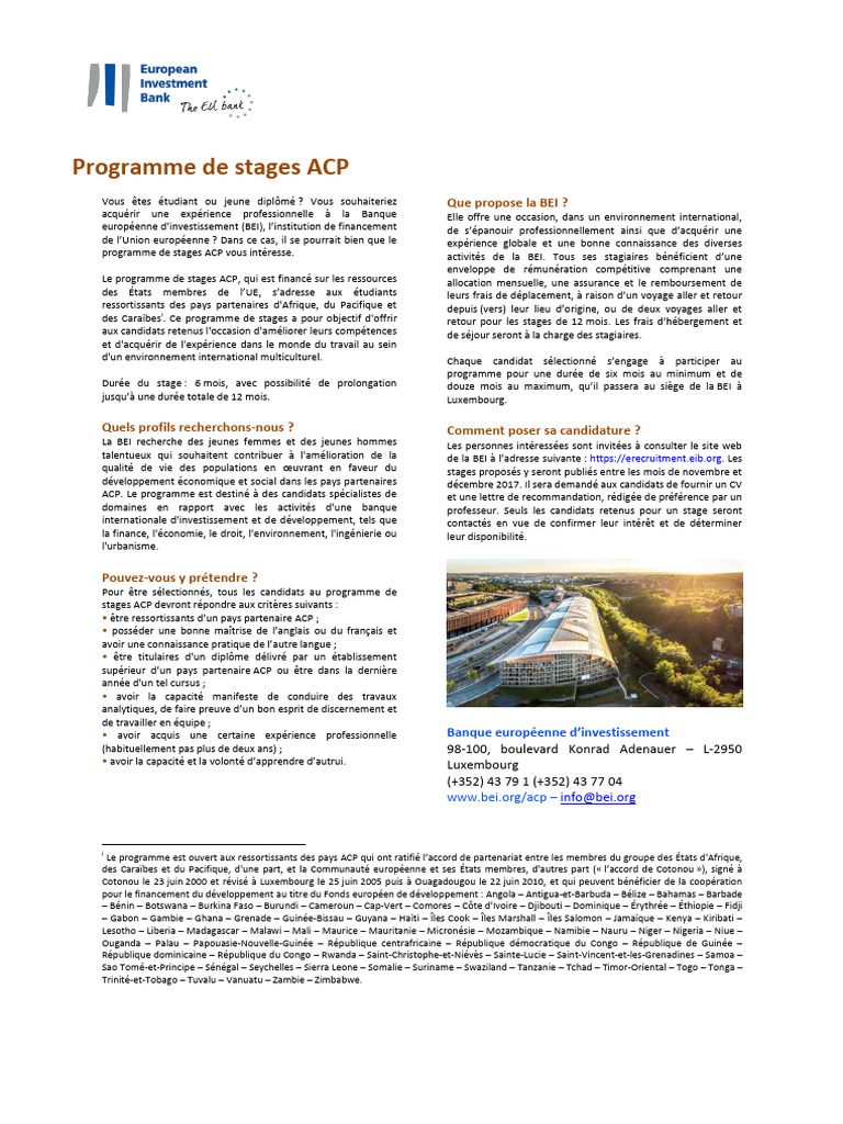 ACP Internship Programme Flyer FR | PDF