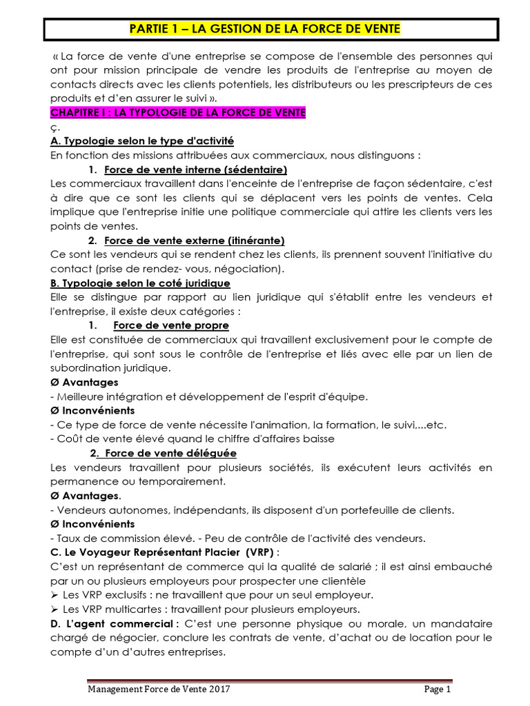 Résumé Force de Vente 2023 | PDF
