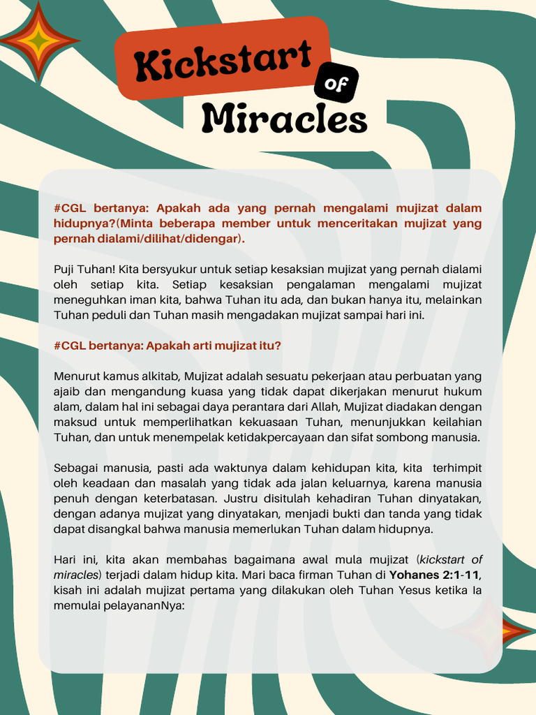 CGSM Week 02 July (Kickstart of Miracles) | PDF