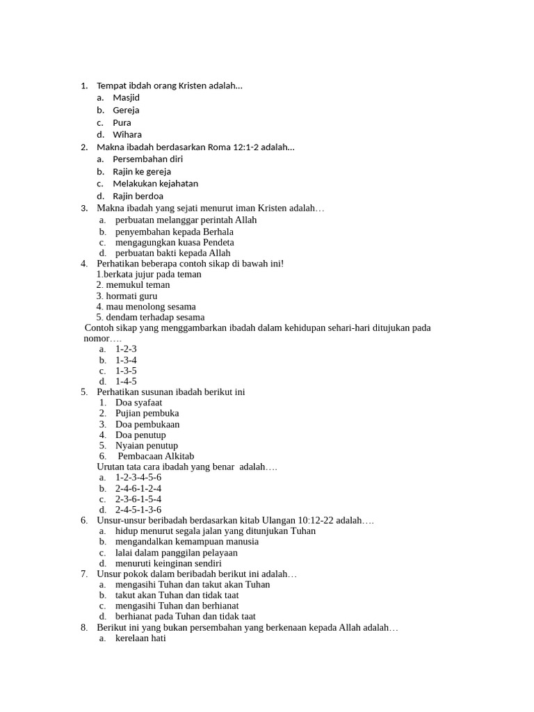 Soal TTG Makna Ibadah | PDF
