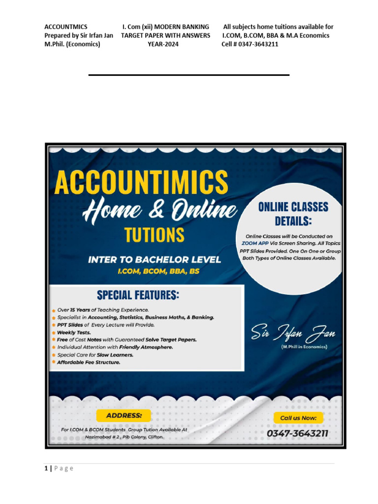 (Xii) 2024 BANKING TARGET PAPER BY SIR IRFAN | PDF