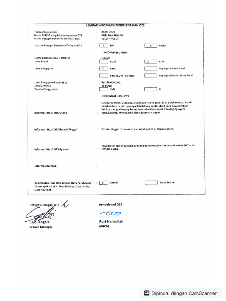 LEMBAR INFORMASI PENDELEGASIKAN OTS(1) | PDF