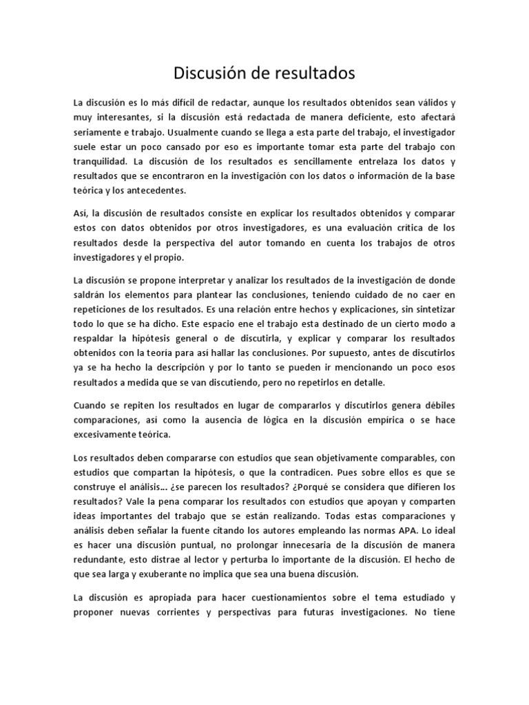 Guía para Redactar Discusión Científica | PDF | Hipótesis | Validez ...