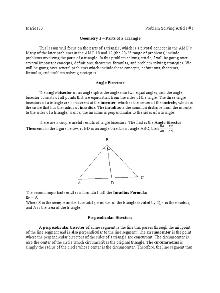 Geometry 1 - Parts of A Triangle | PDF | Triangle | Geometric Objects